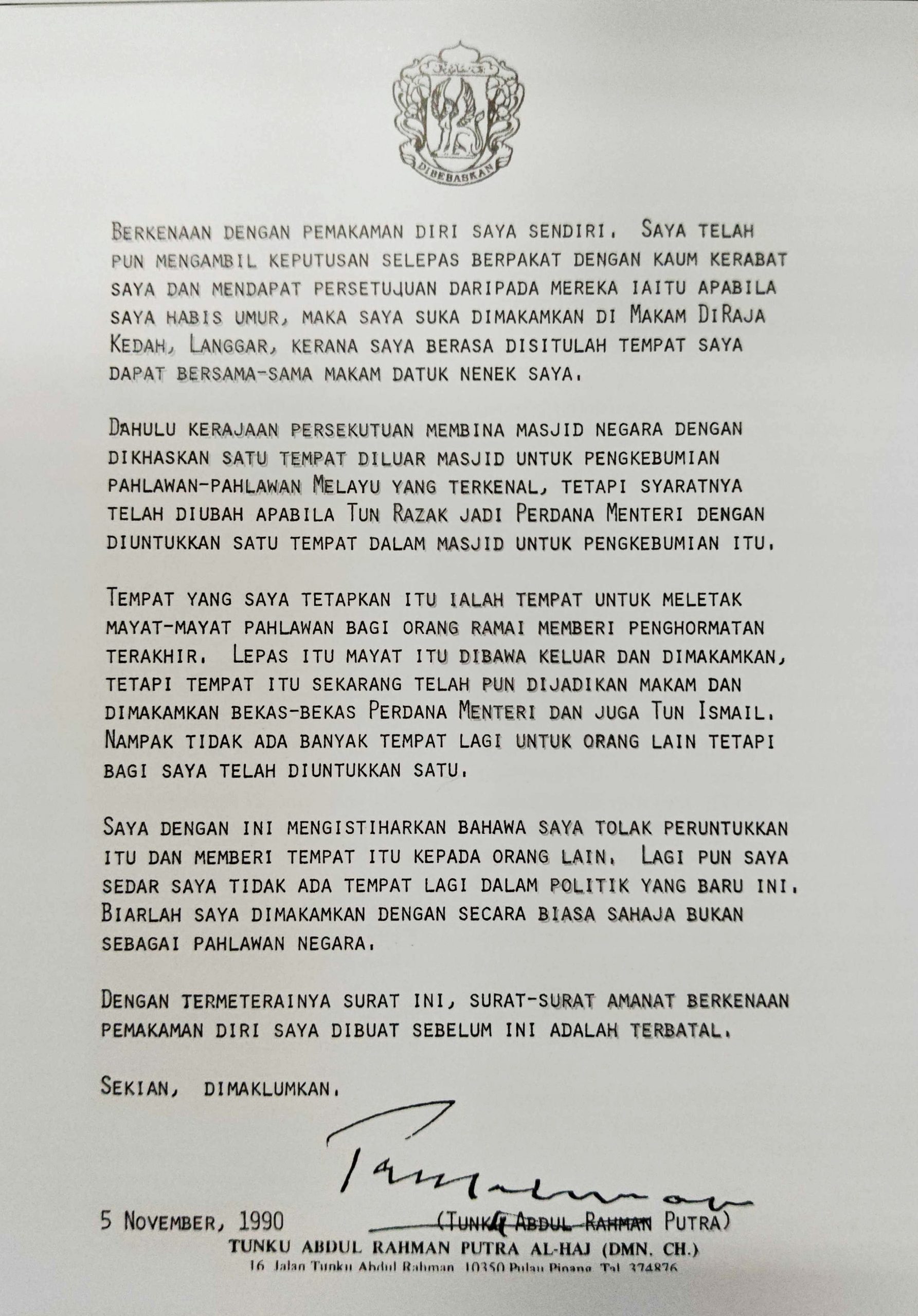 Tunku: His Throne is in the Hearts of Malaysians – Perdana Leadership ...